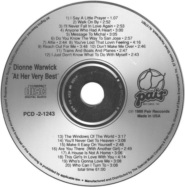 Buy Dionne Warwick : At Her Very Best (CD) Online for a great price ...