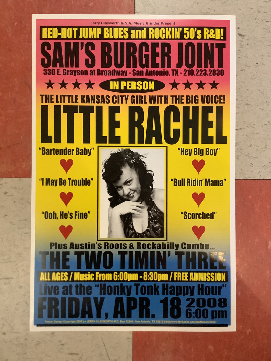 Little Rachel at Sam's Burger Joint - 2008 (Poster) – Antone’s Record Shop