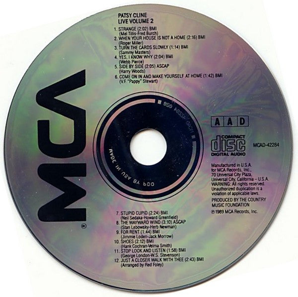 Buy Patsy Cline : Live Volume Two (CD) Online for a great price ...